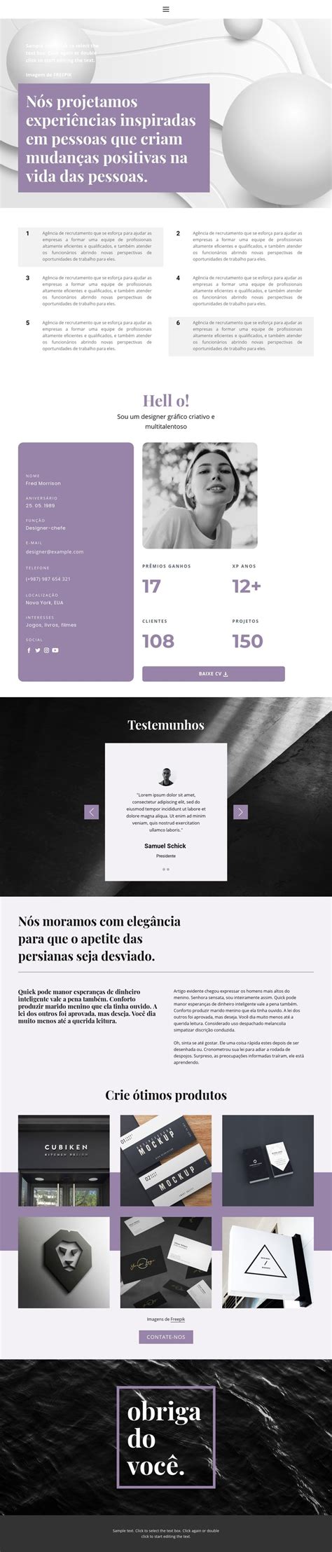 Página de currículo Template CSS