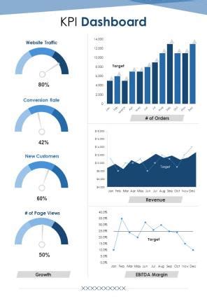 Kpi Dashboard Content Marketing Strategy Proposal One Pager Sample Example Document