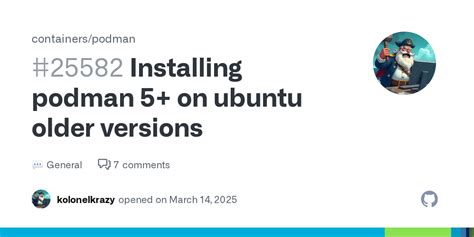 Installing Podman 5 On Ubuntu Older Versions · Containers Podman · Discussion 25582 · Github