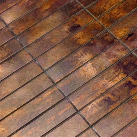 Modket Antique Copper Color Metallic Metal Stacked Modern Mosaic Tile
