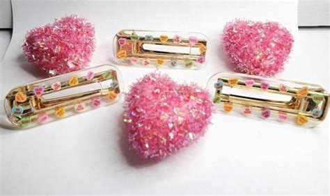 Mini Heart Candy Hair Clips Etsy