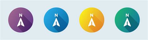 Compass Solid Icon In Flat Design Style Exploration Signs Vector
