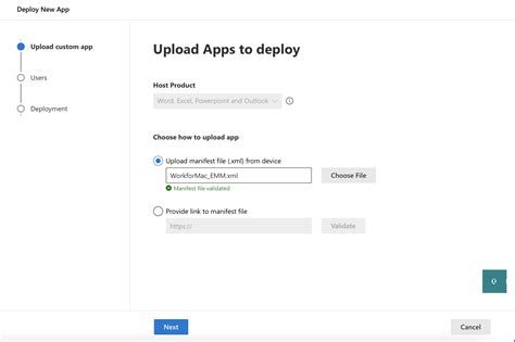 deploying the add in using microsoft office 365 admin center