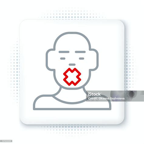 흰색 배경에 고립된 청각 장애인과 벙어리 남자 아이콘의 라인 머리 멍청한 표시 장애 개념 다채로운 개요 개념입니다 벡터 개념에
