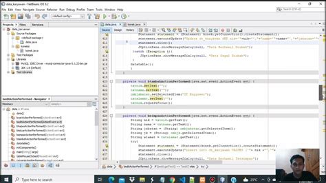 Membuat Aplikasi Form Data Karyawan Java Gui Netbeans Mysql Demo Program Database Youtube