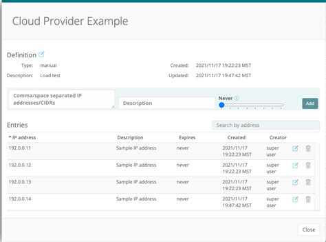 Working With Address Sets Documentation