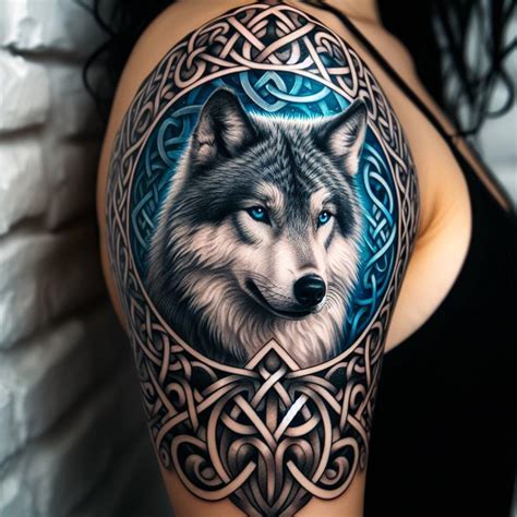 Admire A Majestade Desta Tatuagem De Lobos Que Cobre O Braço Inteiro