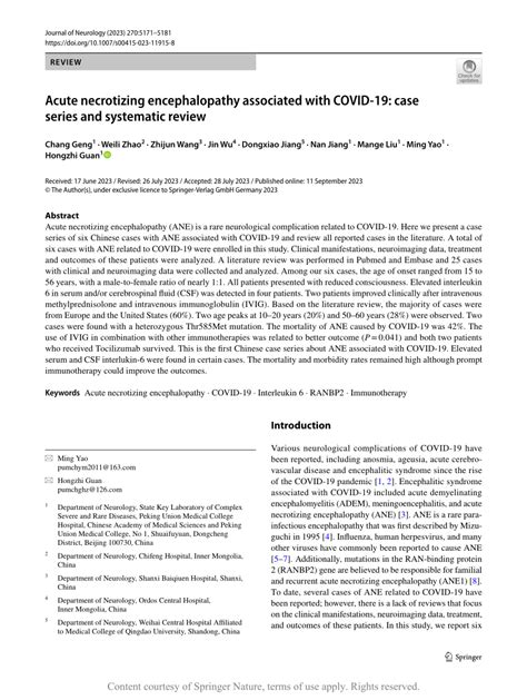 Acute Necrotizing Encephalopathy Associated With Covid 19 Case Series