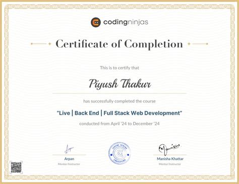 Piyush Thakur On Linkedin Nodejs Backenddevelopment Codingninjas Fullstackjourney