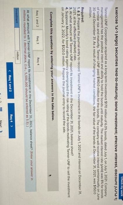 solved check my work exercise 12 1 algo securities