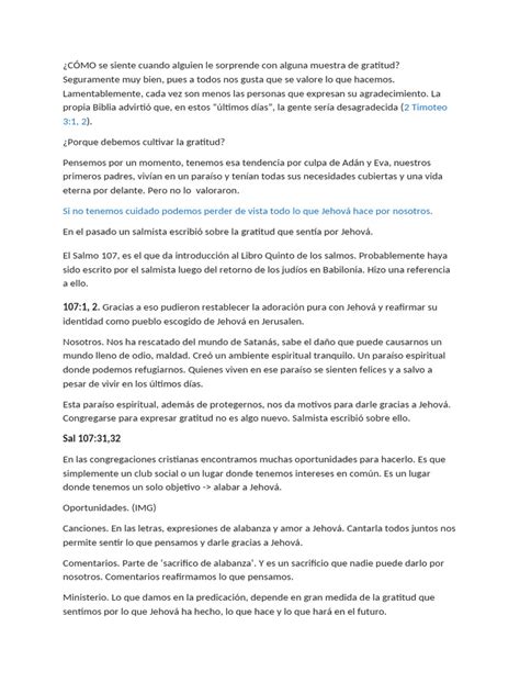 Denle Gracias A Jehová Porque El Es Bueno Pdf Gratitud Salmos
