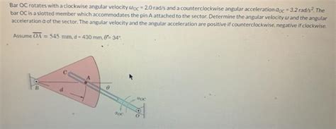 solved bar oc rotates with a clockwise angular velocity woc