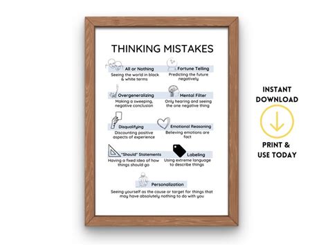 Dbt Poster Thinking Mistakes Therapist Office Decor Counselor Office Dbt Poster Thinking Mistakes Therapist Office Decor Counselor Office