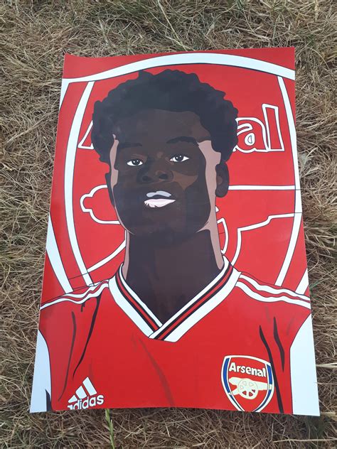 My Saka Portrait In Print Arsenalfc