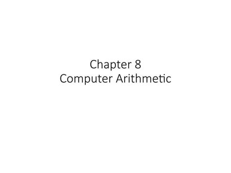 computer organization computer arithmetic ppt