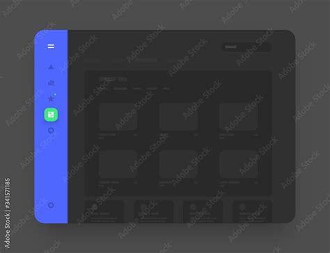 Vecteur Stock App Sidebar Menu Concept Wireframes Screens Dashboard UI And UX Kit Design Use