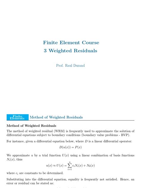 fem 3 weighted residuals pdf finite element method errors and