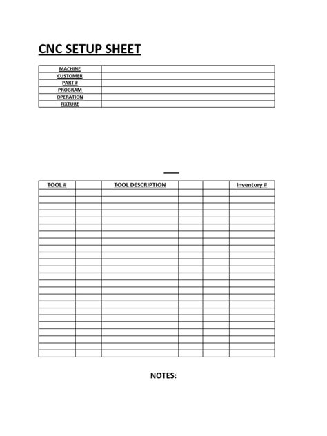 Blank Setup Sheet Pdf