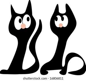 Two Black Cats Stock Vector Royalty Free 16806811 Shutterstock