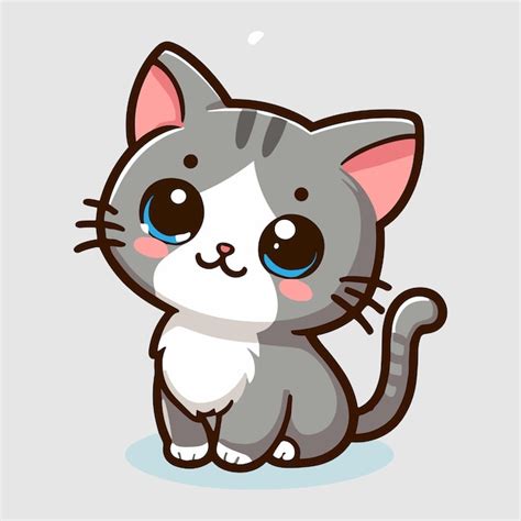 Premium Photo Vector Cute Cat Cartoon With White Background