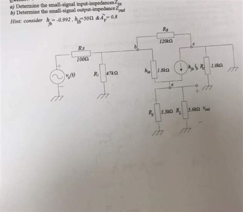 solved a determine the small signal input impedances zin