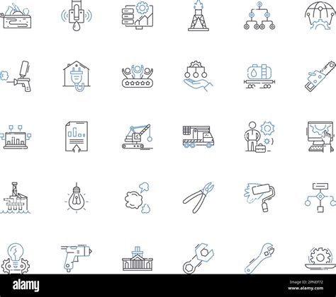 Building Profession Line Icons Collection Architecture Construction