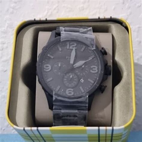 Fossil Nate Chronograph Black Dial Black Ion Plated Mens Watch Jr1401 Watchcharts Marketplace