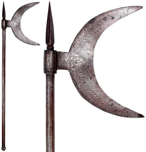 19th Century Indian North Tabar With Crescent Head