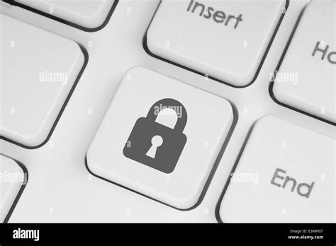 Lock Button On The Keyboard Close Up Stock Photo Alamy