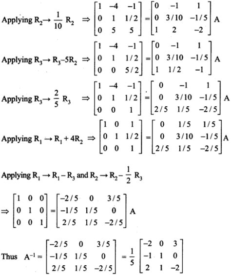 Using Elementary Transformations Find The Inverse Of The Following Matrices 2 33223