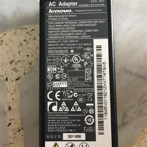 Lenovo AC Adapter Computers Tech Parts Accessories Cables Adaptors On Carousell