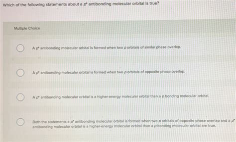 Solved Which Of The Following Statements About A P