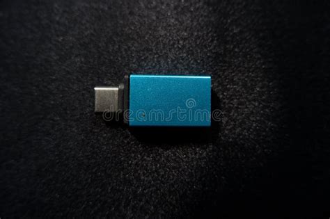 Mini Otg On The Go Is A Data Cable Connecting Device Stock Image Image Of Card Lighting