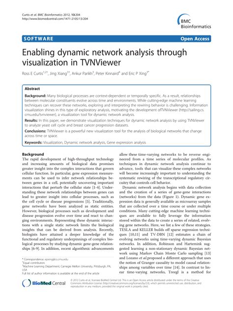 Pdf Enabling Dynamic Network Analysis Through Visualization In Tvnviewer