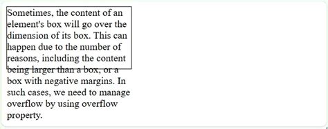 Свойство Css Overflow с примером