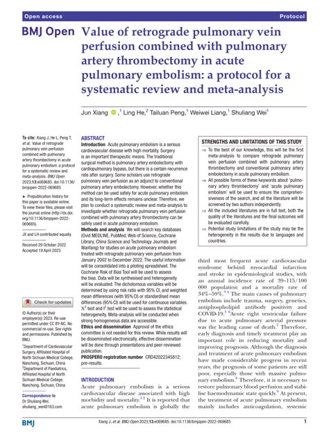 Pdf Value Of Retrograde Pulmonary Vein Perfusion Combined With