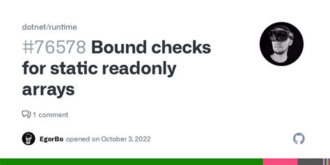 bound checks for static readonly arrays · issue 76578 · dotnet runtime