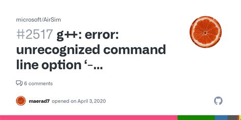 G Error Unrecognized Command Line Option ‘ Stdliblibc · Issue 2517 · Microsoftairsim