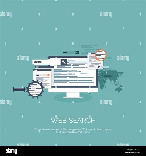 Vector Illustration Flat Computing Background Programming Coding Web Development And Search
