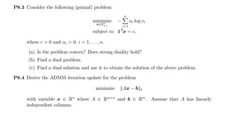 solved p8 3 consider the following primal problem