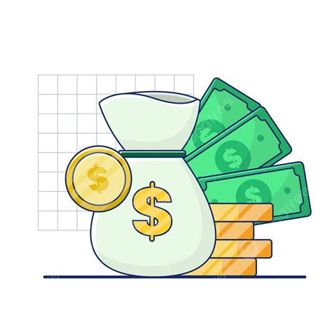 돈 가방과 동전의 라인 아트 그림 벡터 돈 상 로고 Png 일러스트 및 벡터 에 대한 무료 다운로드 Pngtree