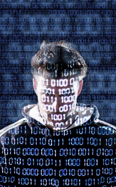 premium photo hacker with looking directly to the camera