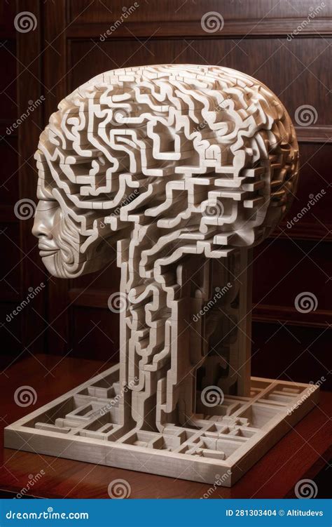 a maze in the shape of a brain representing problem solving stock