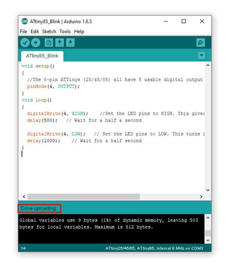 การใช้งาน Attiny85 ด้วย บอร์ด Arduino Uno รับทําโปรเจค Arduino