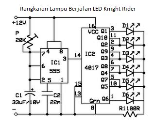 Cara Membuat Rangkaian Lampu LED Berjalan Knight Rider Membuat Rangkaian Lampu LED