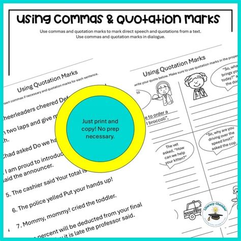 Using Commas And Quotation Marks By Literacy Chamber Tpt