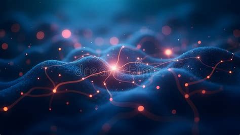 A Conceptual Art Piece Of Ai Neural Networks Visualized With Glowing
