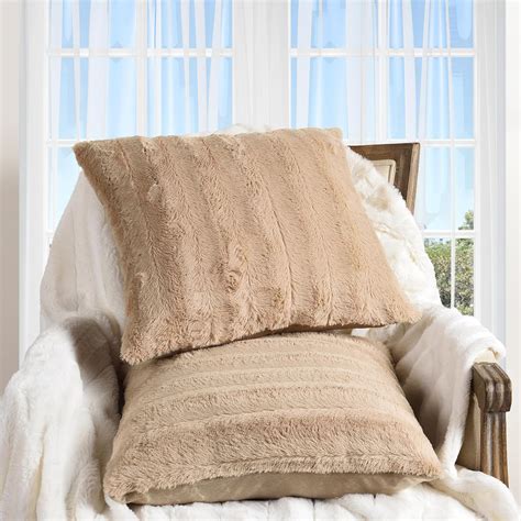Cheer Collection Faux Fur Throw Pillows Decorative