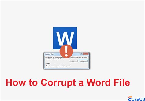 How To Corrupt A Word File Working