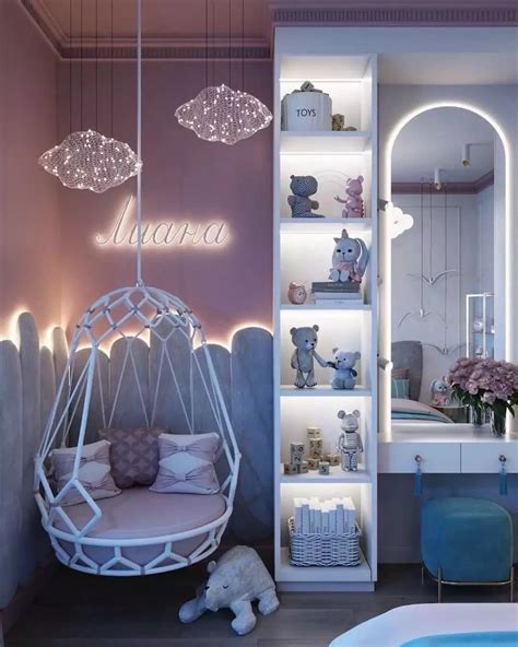 Элегантный дизайн интерьера детской для девочки уютная комната для